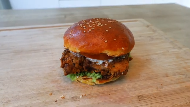 Homemade fried chicken sandwich