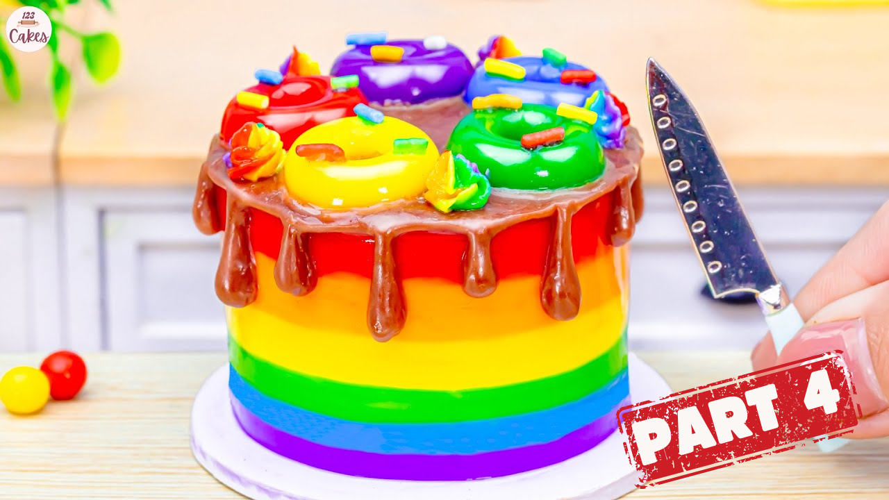 How to make mini rainbow cake – beautiful buttercream jelly pt.4