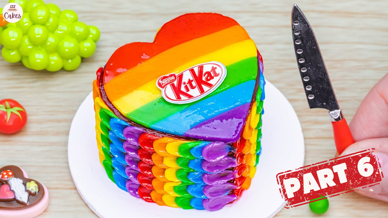 Mini rainbow cakes: Heart cake decorating ideas – Part 6