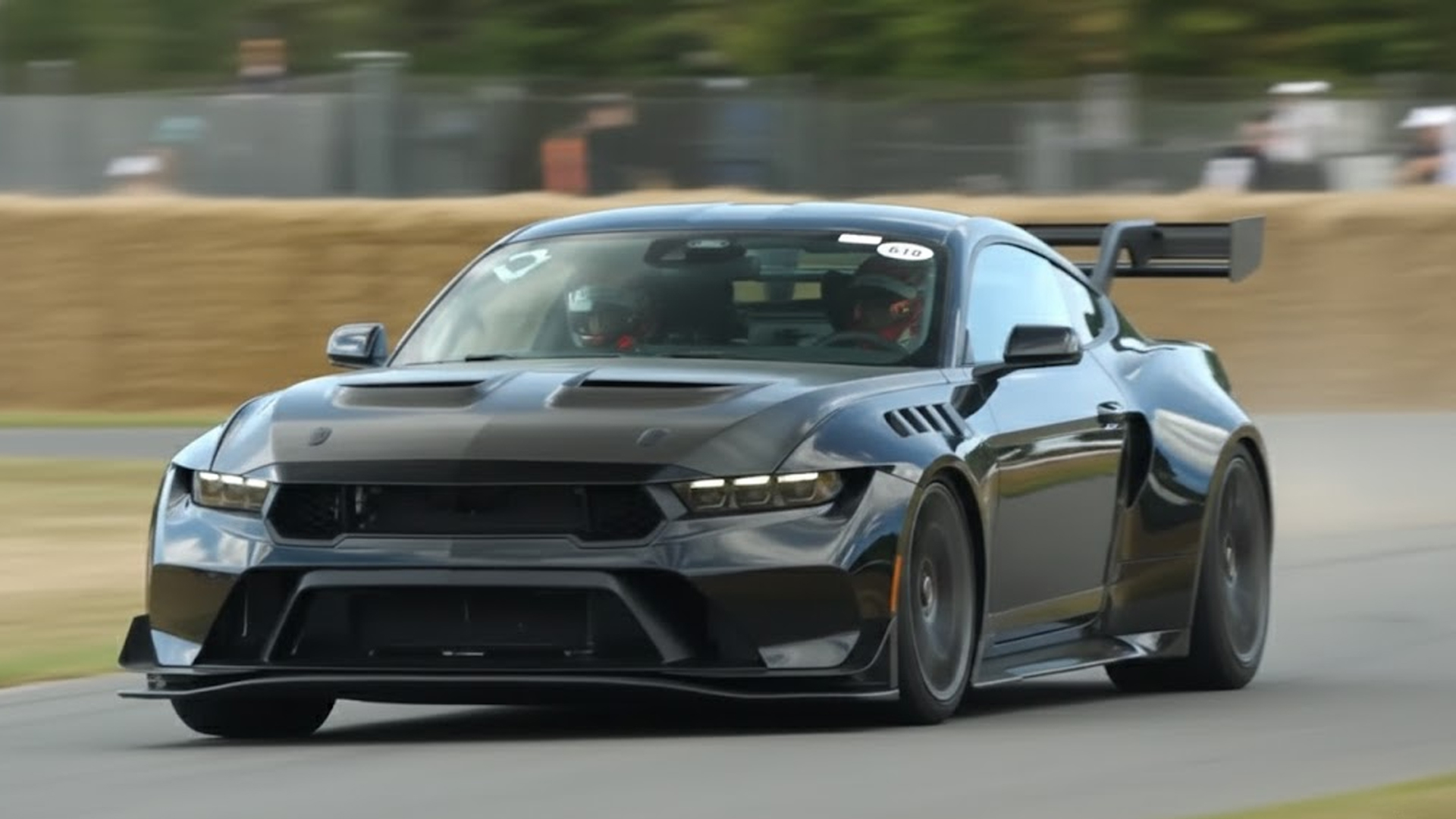 Ford Mustang GTD racing up the hill