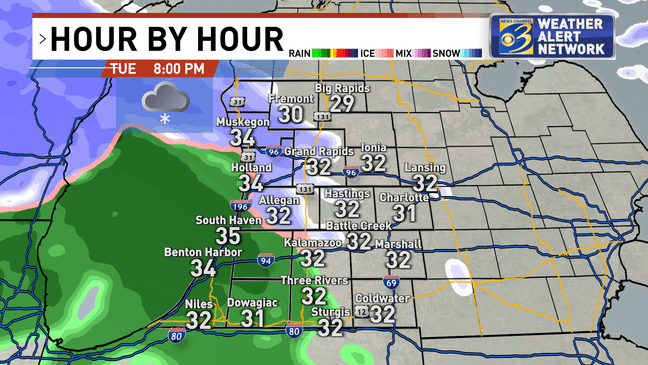 Two bursts of snow in the next 24 hours: Tuesday morning and again ...