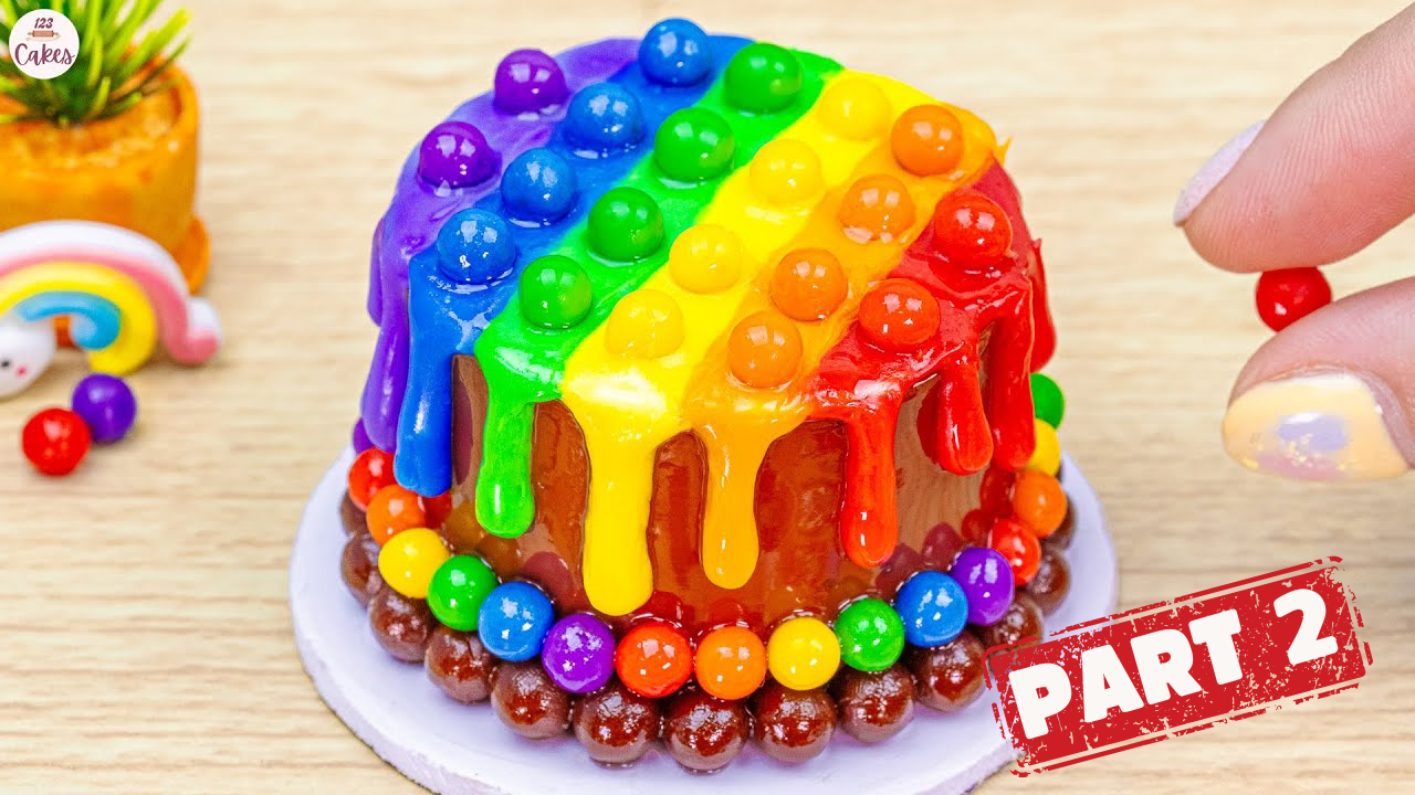 Rainbow chocolate mini cake – decorating ideas part 2