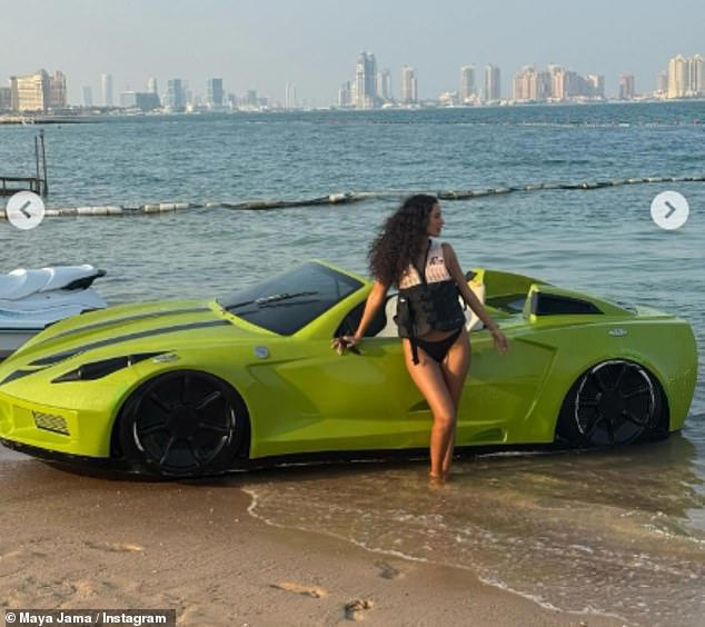 Maya Jama poses in swimwear and elegant gowns during whirlwind Qatar trip