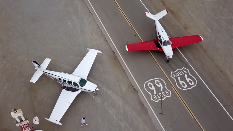 How a tiny plane landed on Route 66 like it was a normal runway