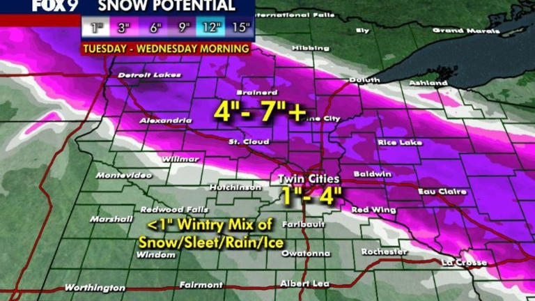Minnesota weather: What to expect with Tuesday's winter storm