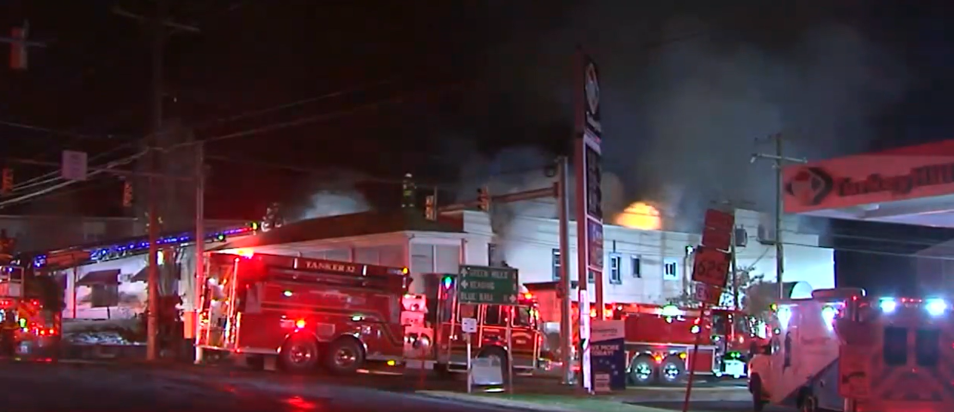 Crews battle blaze at old furniture store