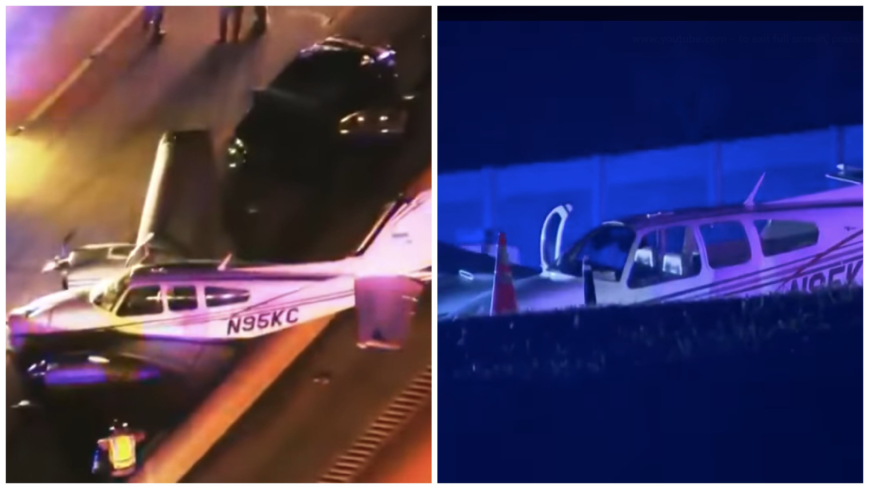 Plane slams down on busy Florida highway