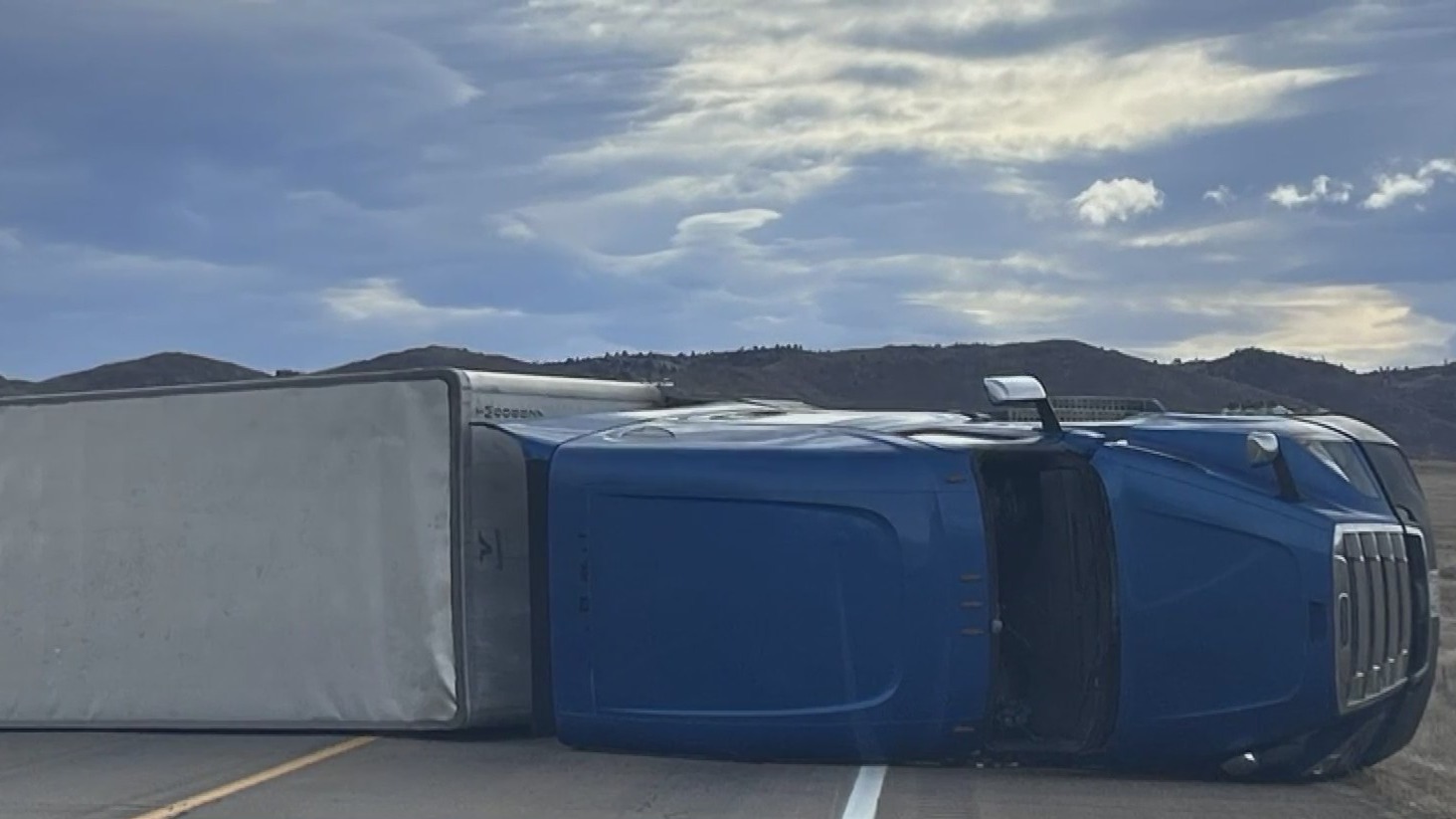 Wind blamed for blown-over semis in northern Colorado