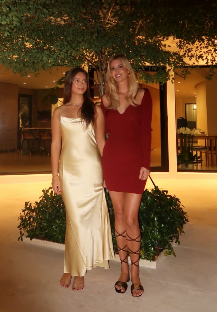 Ivanka Trump poses in corset-style minidress as Arabella shines in gray ...