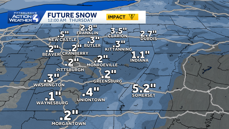 All day snow, rain means slick roads across western Pennsylvania Wednesday
