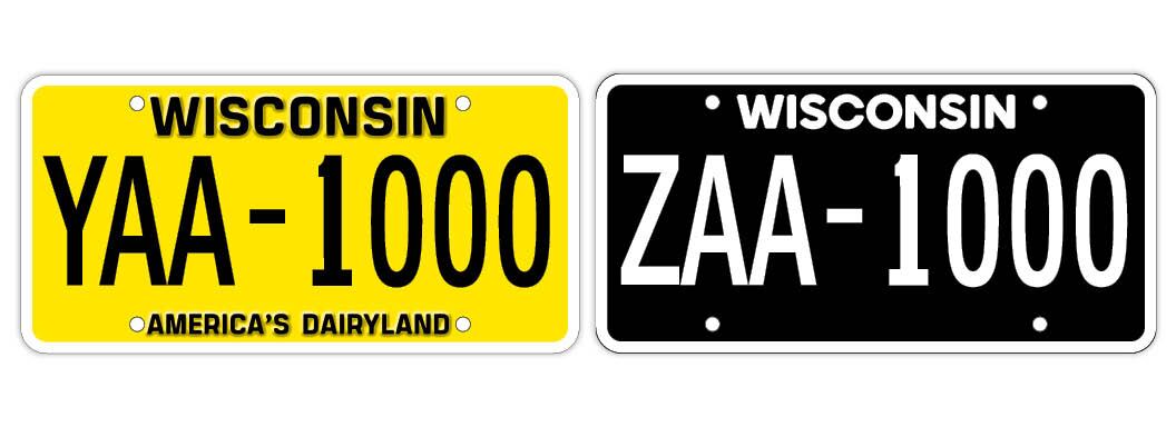 Wisconsin blackout and retro license plates now available