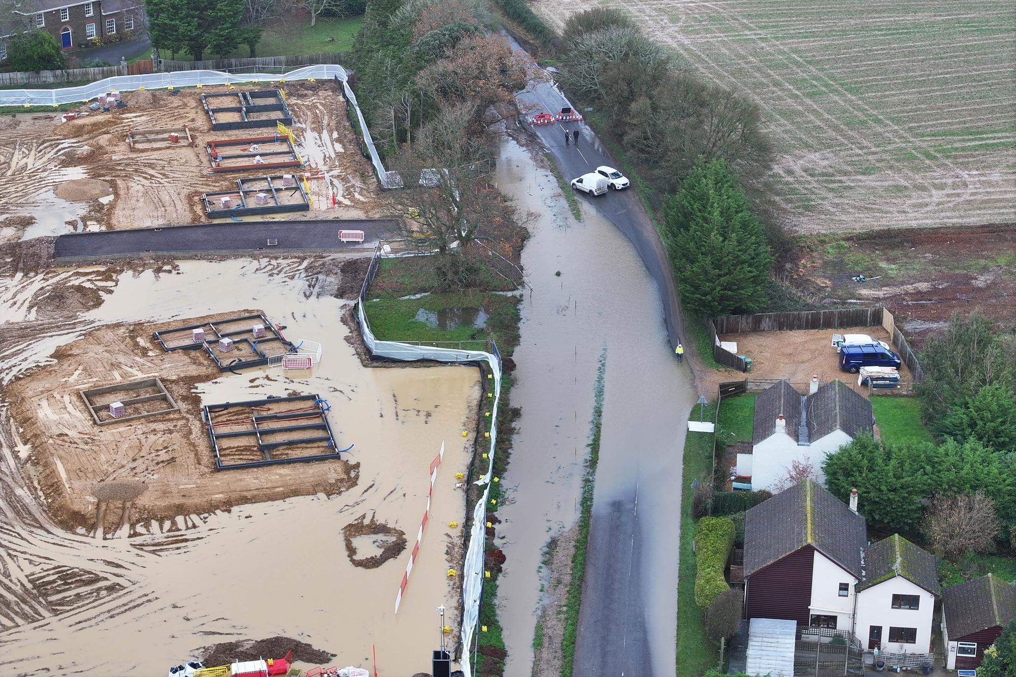 Severe flooding on A-road in West Sussex; road closure set to be lifted ...