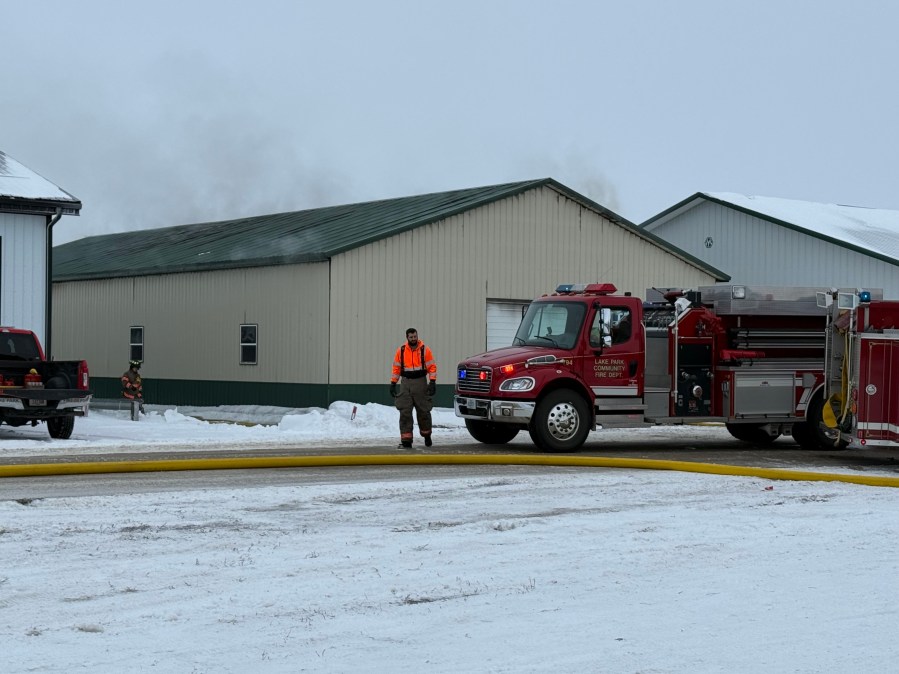 Officials respond to fire at Lake Park storage building