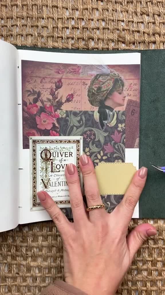 Crafting a vintage-inspired art journal page with ASMR details