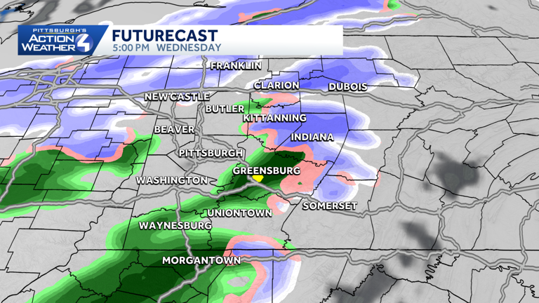All day snow, rain means slick roads across western Pennsylvania Wednesday