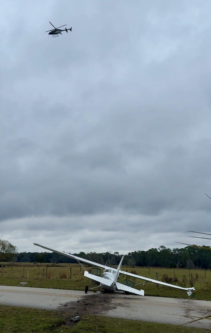 Airplane lost engine power and crash-landed near DeLand, deputies say