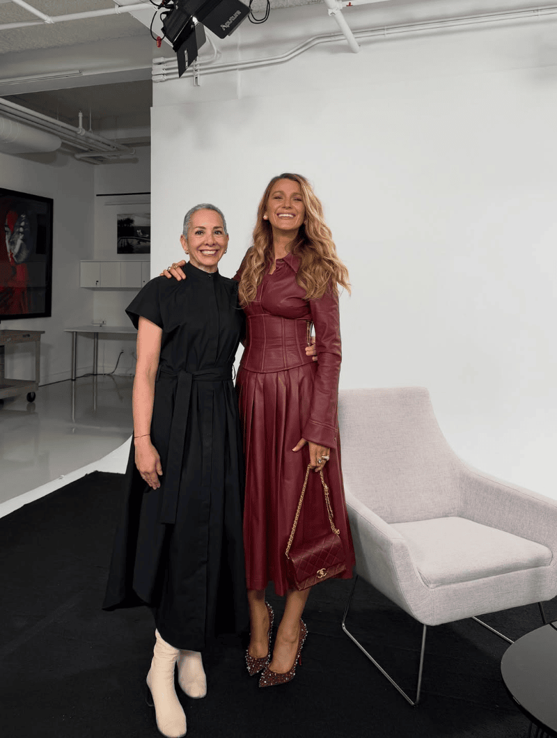 Blake Lively in leather, a corset, and deep burgundy, redefines modern ...