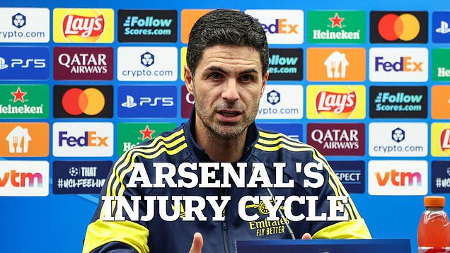 Arteta denies he is overtraining Arsenal players as injuries mount up