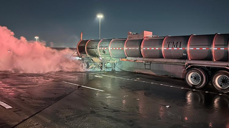 Tanker truck carrying sulfuric acid catches fire on 610 at Gulf Freeway ...