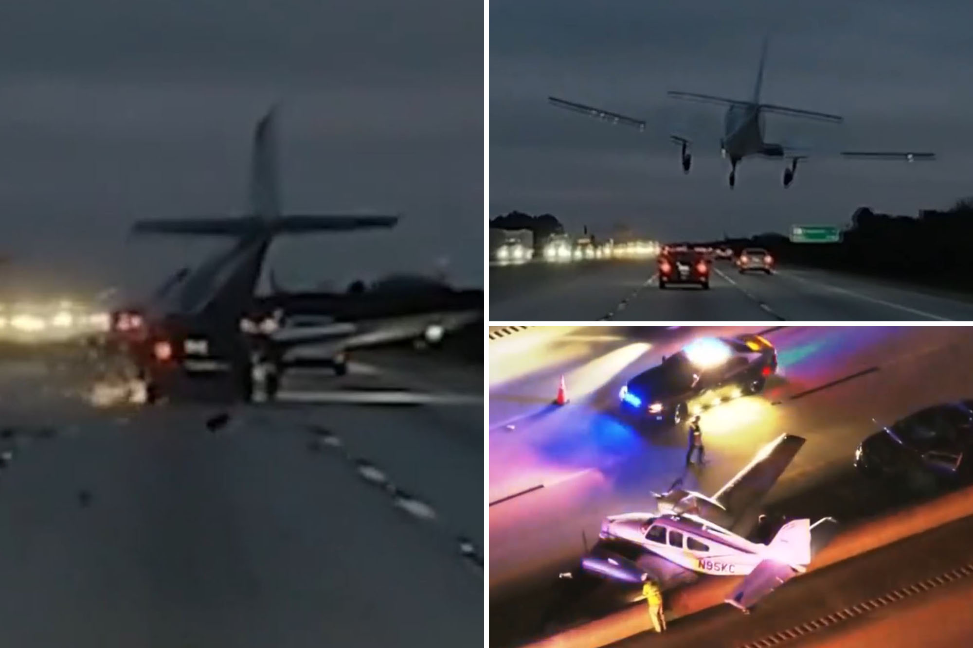 Jaw-dropping video shows plane crashing into car on Florida interstate ...