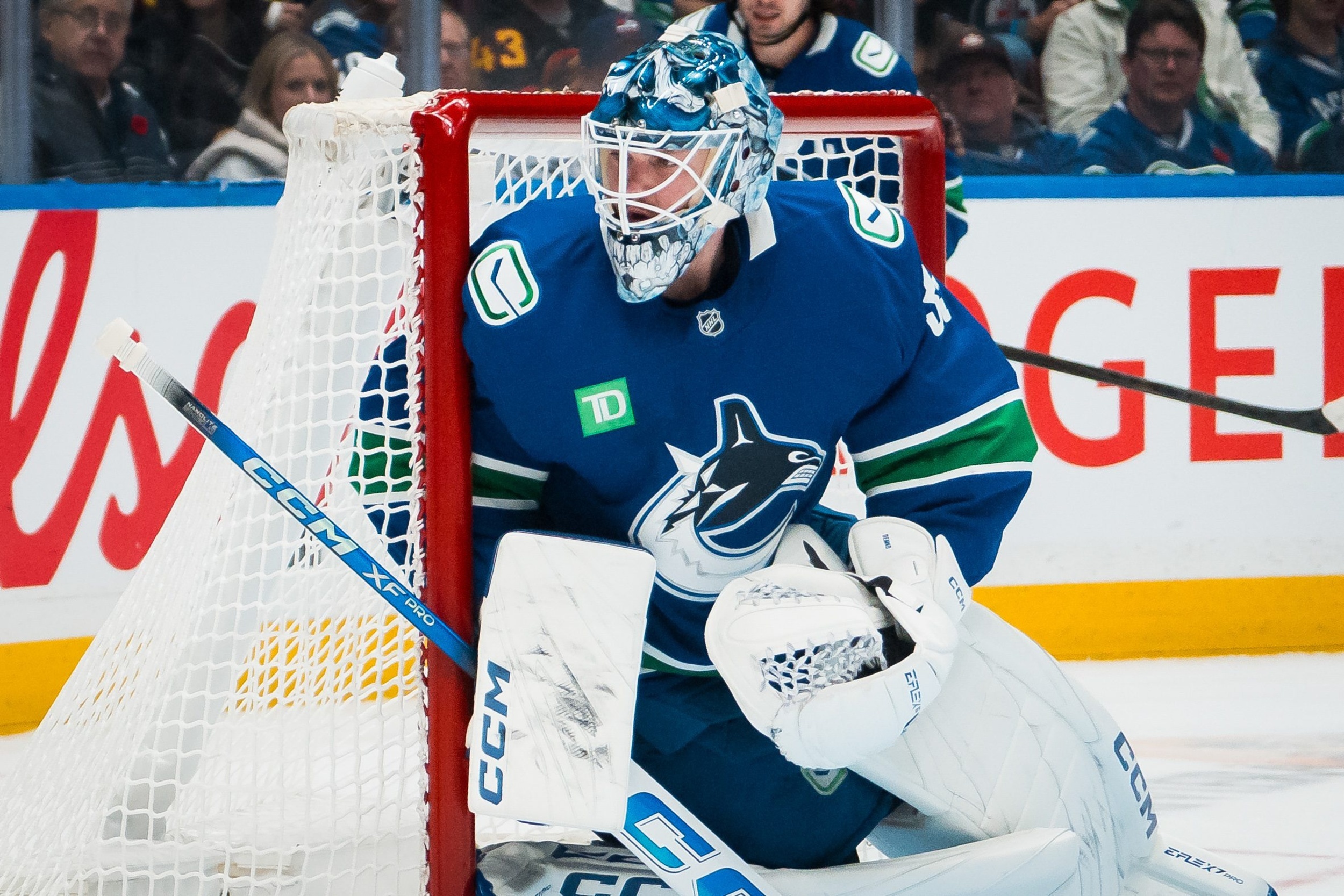 Canucks’ Thatcher Demko leaves game against Leafs with lower-body injury