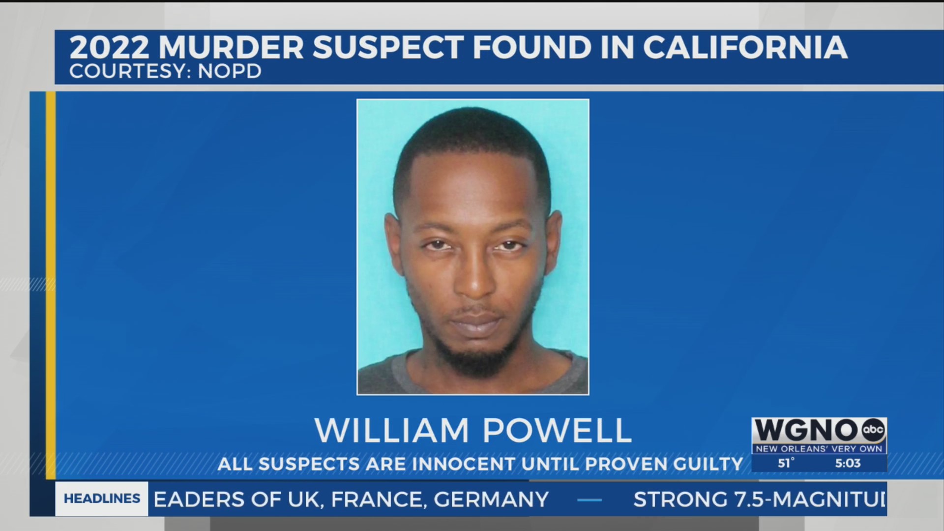 2022 New Orleans murder suspect located, arrested in California: US ...