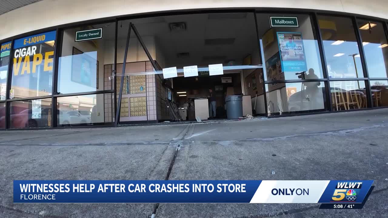 Car crashes into UPS store in northern Kentucky; witnesses rush to help