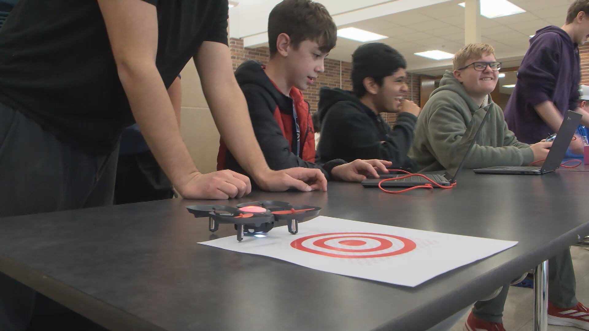 Lincoln East students learn drone programming during Computer Science Week