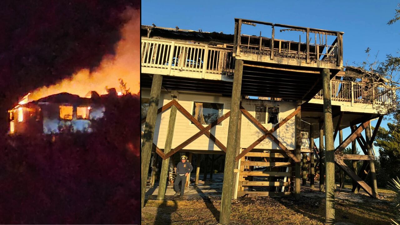 Firefighter suffers medical emergency while battling Cedar Key house fire
