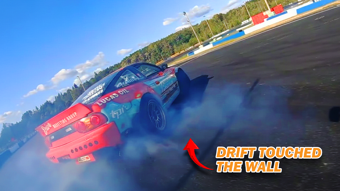 Drift car sliding at full speed