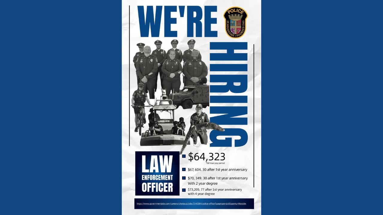 St. Augustine Police Department hiring officers