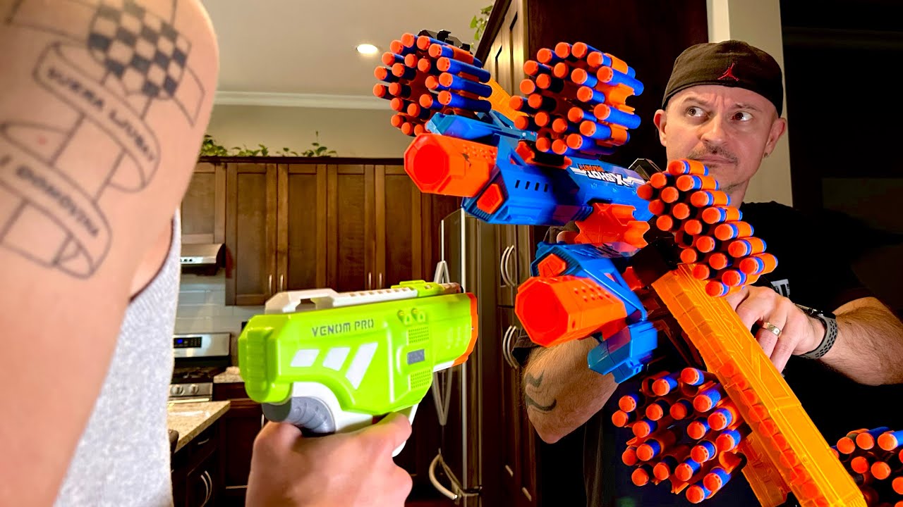 Nerf war: Tattoo battle!