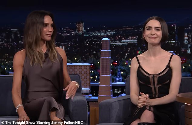 Lily Collins tears up as she meets Victoria Beckham for first time