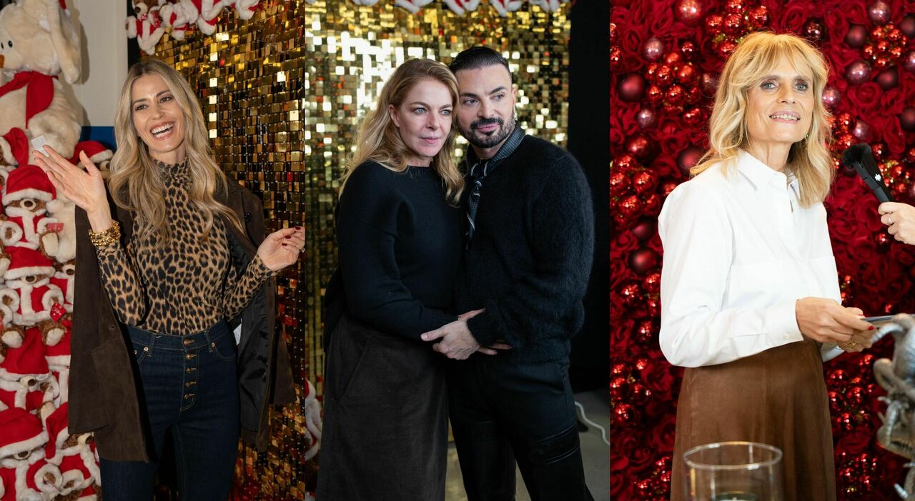 Simone Belli, i look al party di Natale: Sarah Felberbaum a quadretti ...
