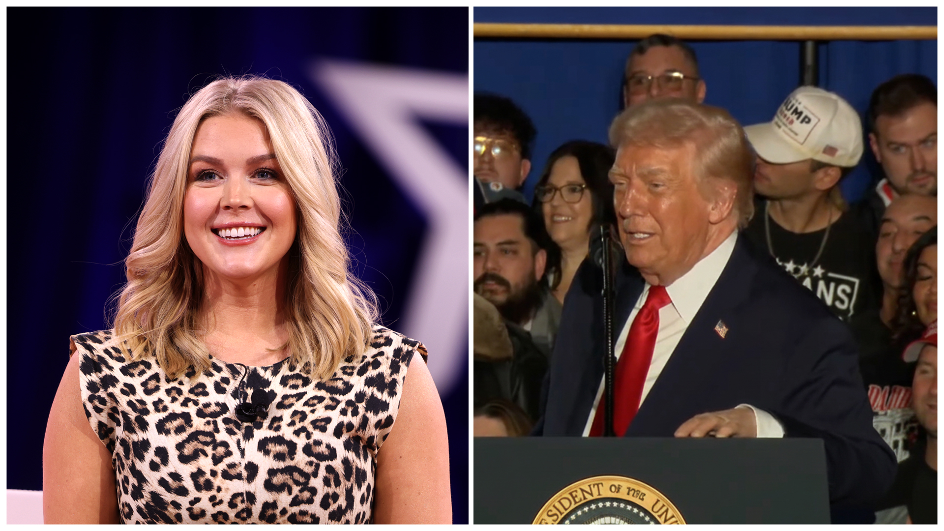 Donald Trump’s speech goes off track as he gushes over Karoline Leavitt ...