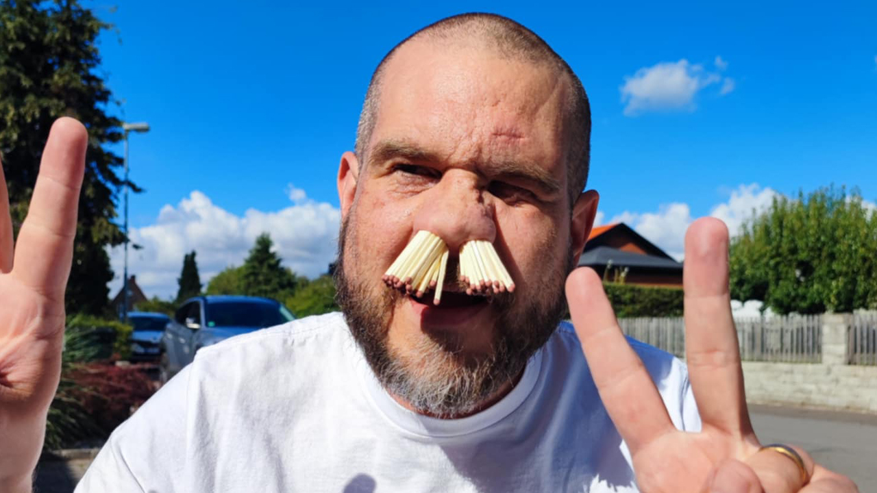 Swedish dad sets world record for most matches held in the nose