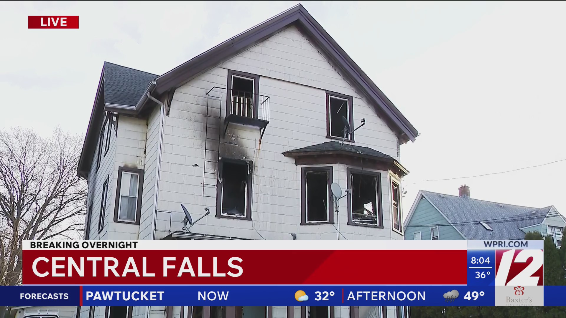 18 displaced by Central Falls triple-decker fire