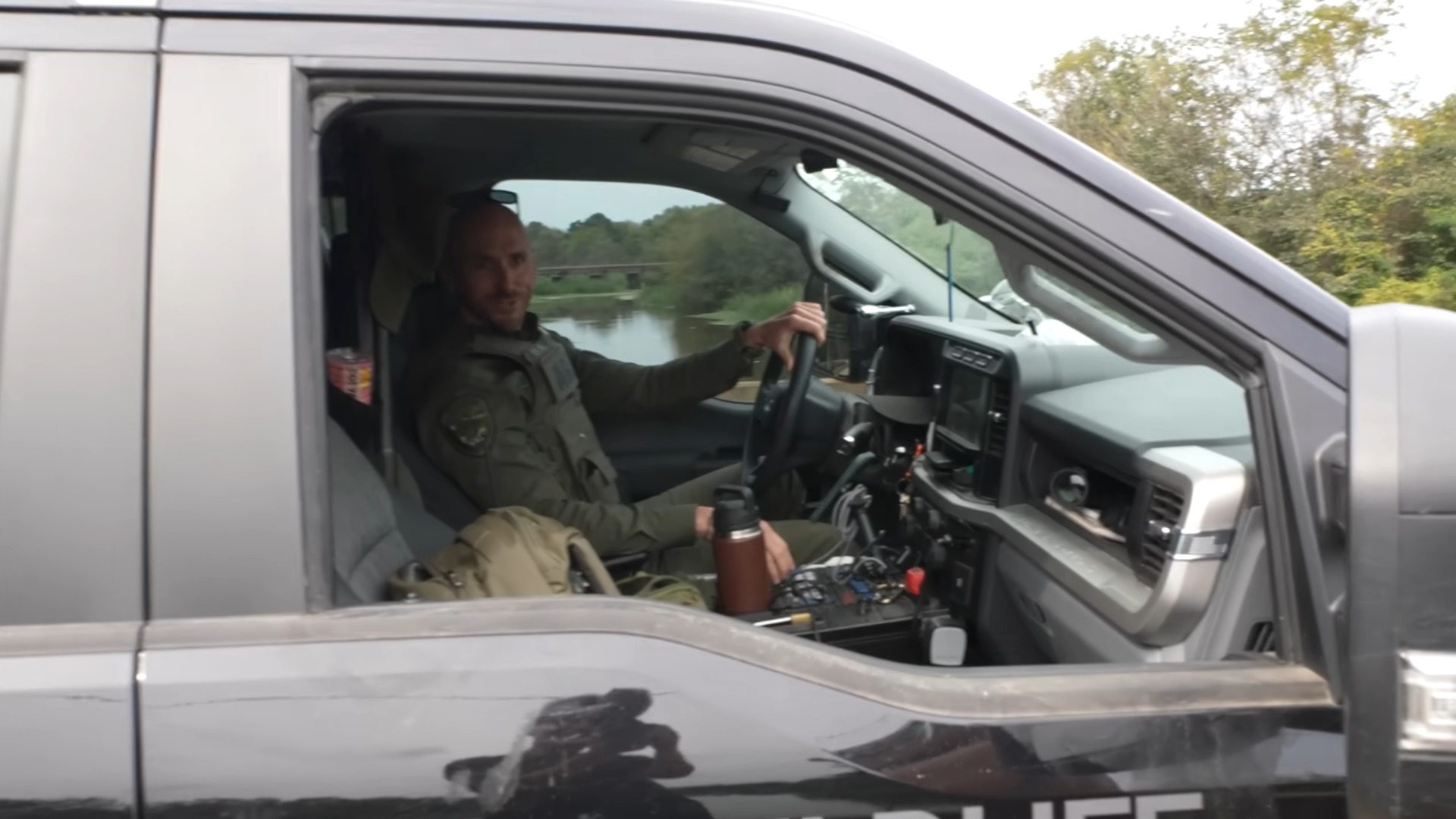 That moment an officer said, “You can’t leave with that.”
