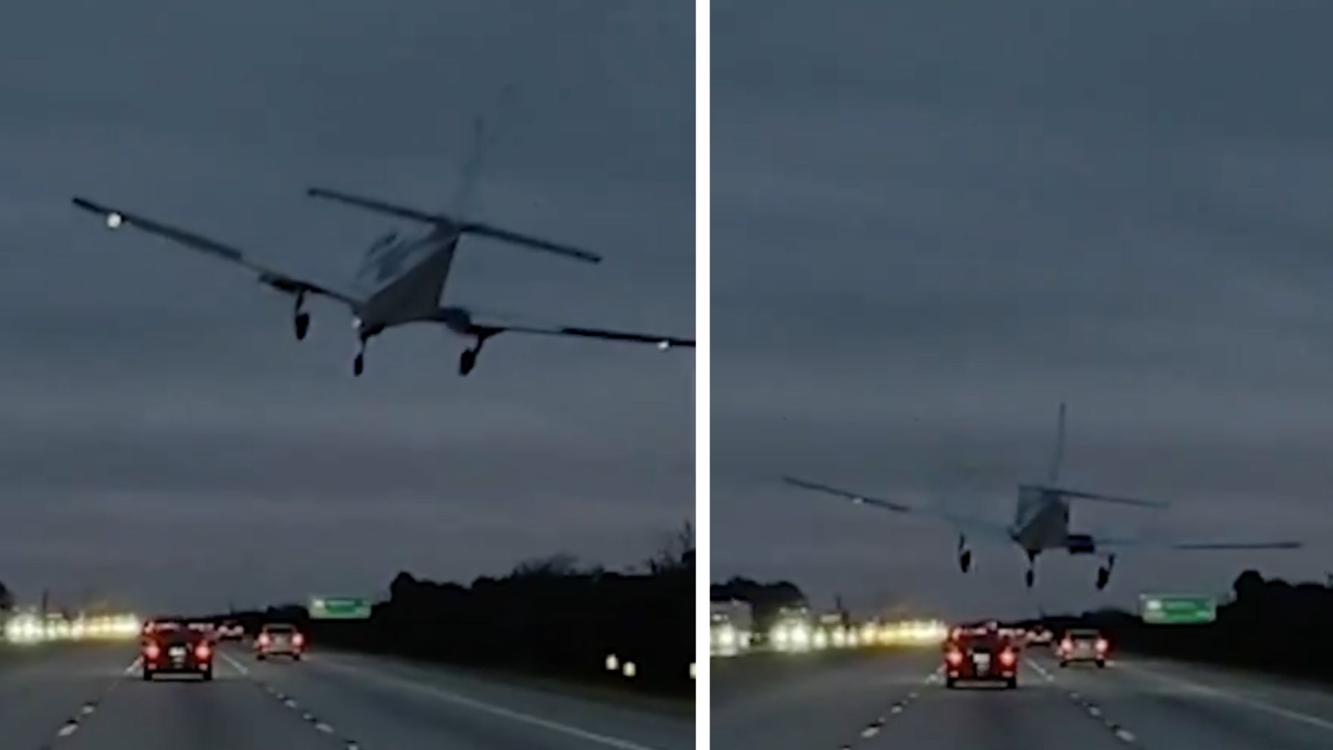 Shocking video: US plane crash-lands on busy highway after engine failure