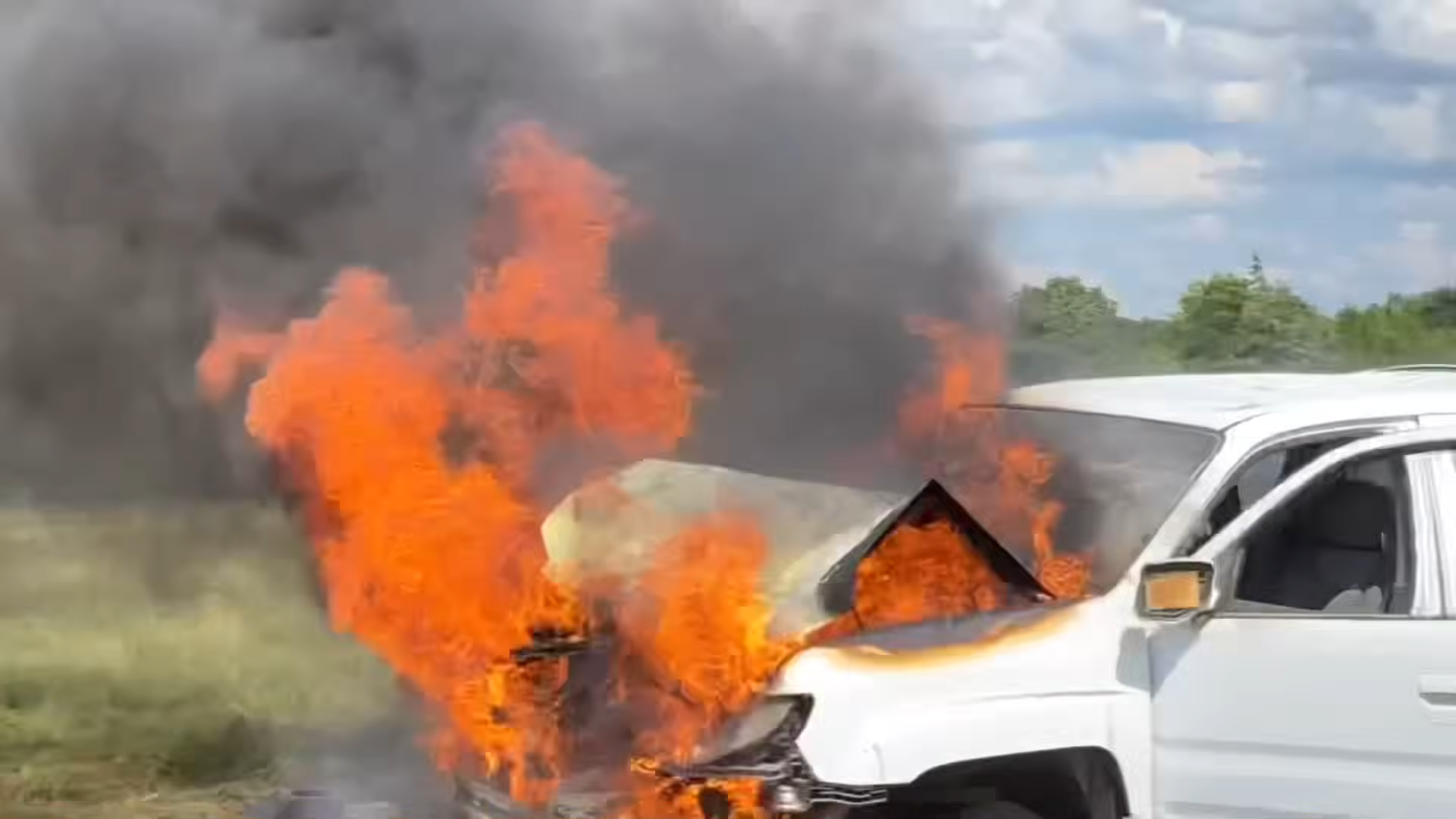 We tried to drive through a brick wall and ended up starting a fire