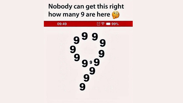 Brain exercise: How many 9s can you count in this image