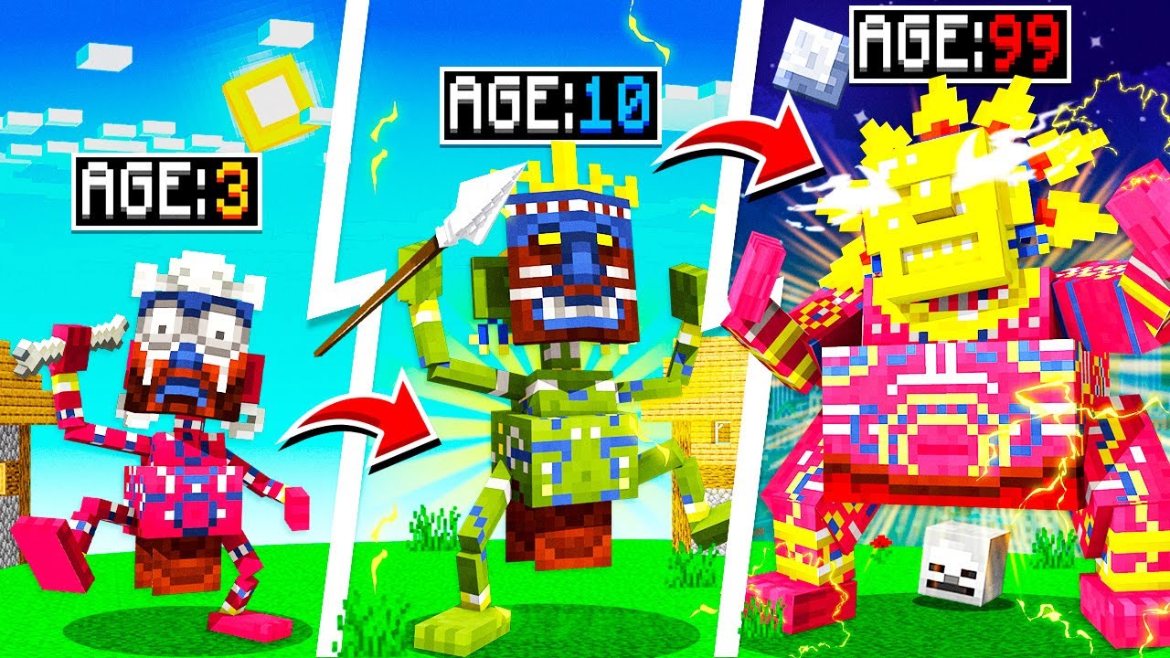 Evolving a minion into the powerful sun god in Minecraft