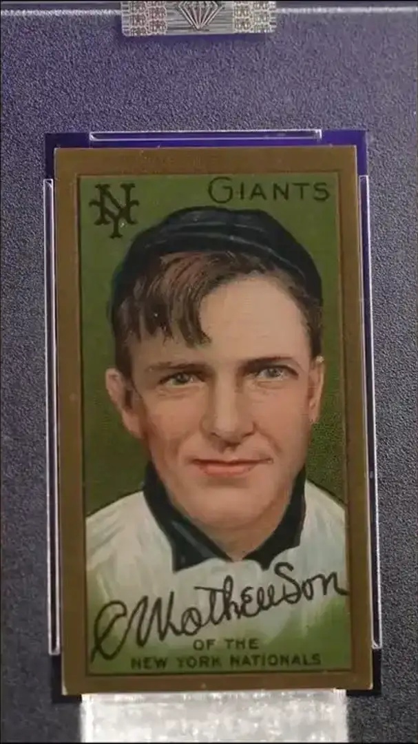 T205 Christy Mathewson gold border PSA 8 card review