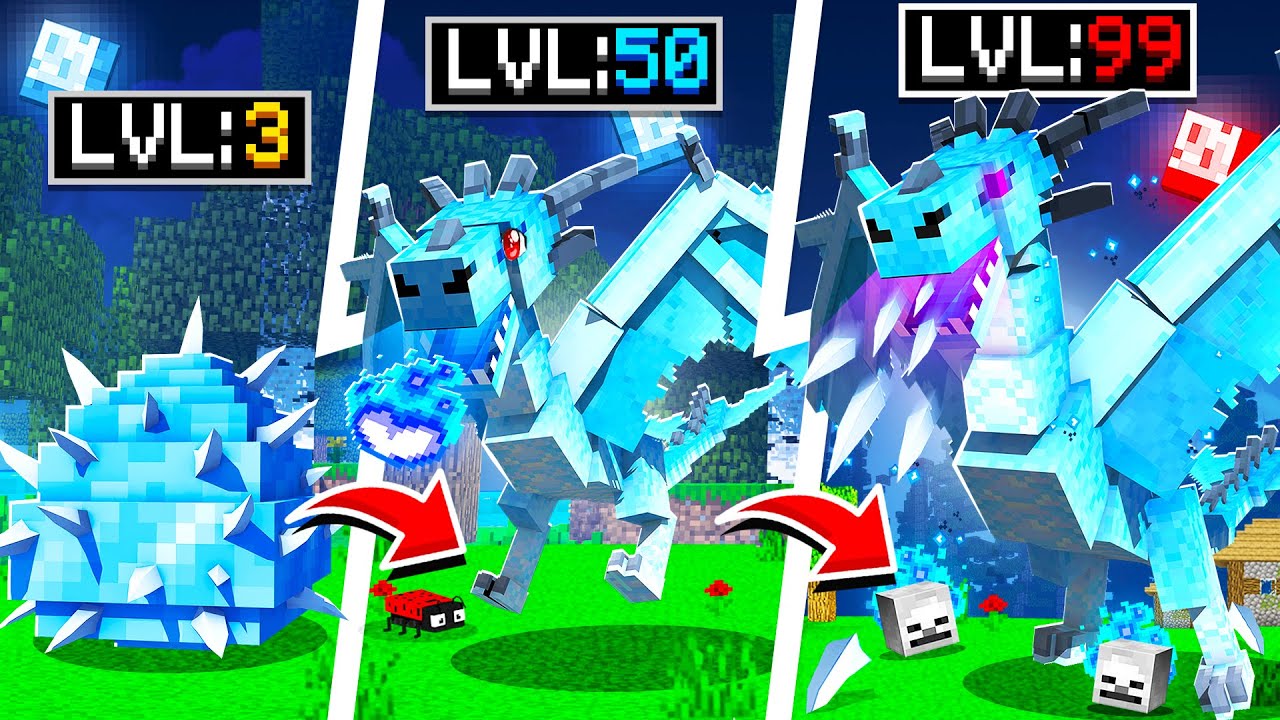 Evolving ICE DRAGON to GOD DRAGON in Minecraft!