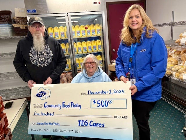 TDS donates $500 to Stevens Point food pantry during Week of Giving