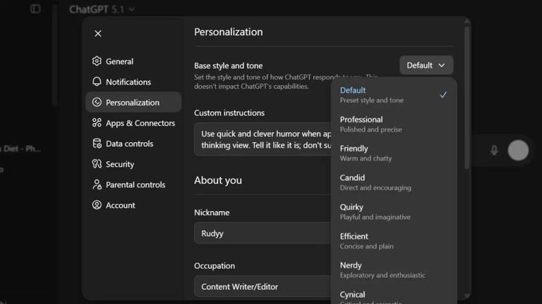 ChatGPT users in India get new personalities feature: What is it, how ...