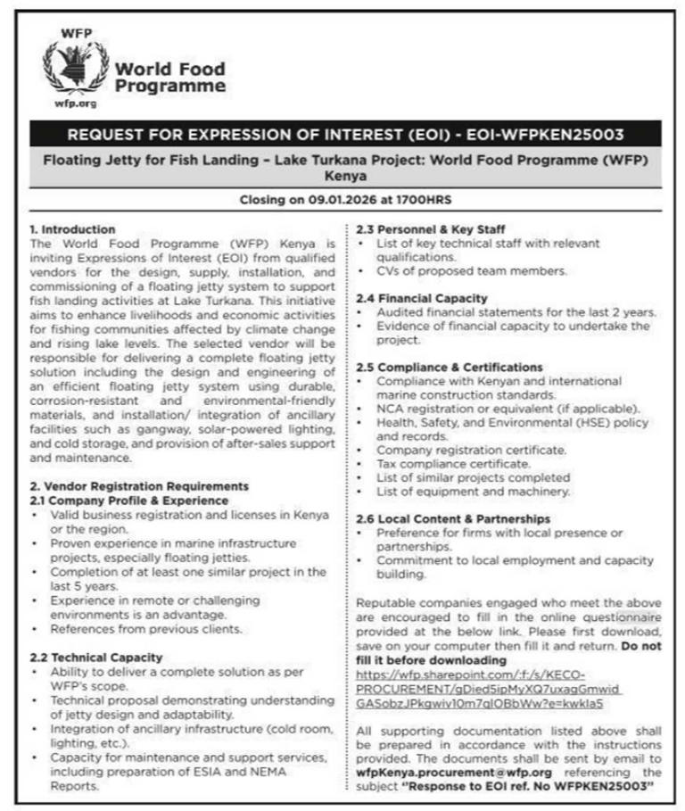 World Food Programme invites Kenyan companies to apply for Turkana ...