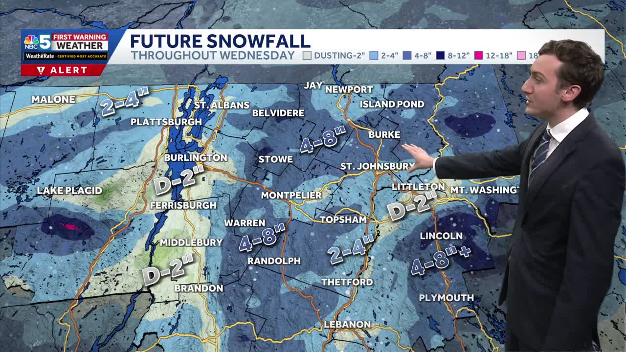 Forecast: Snow hits Vermont, New York to the south and west first ...
