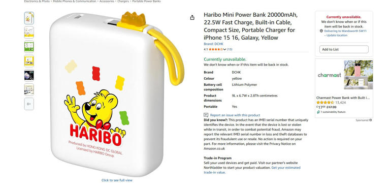 Haribo charger pulled from Amazon over safety fears