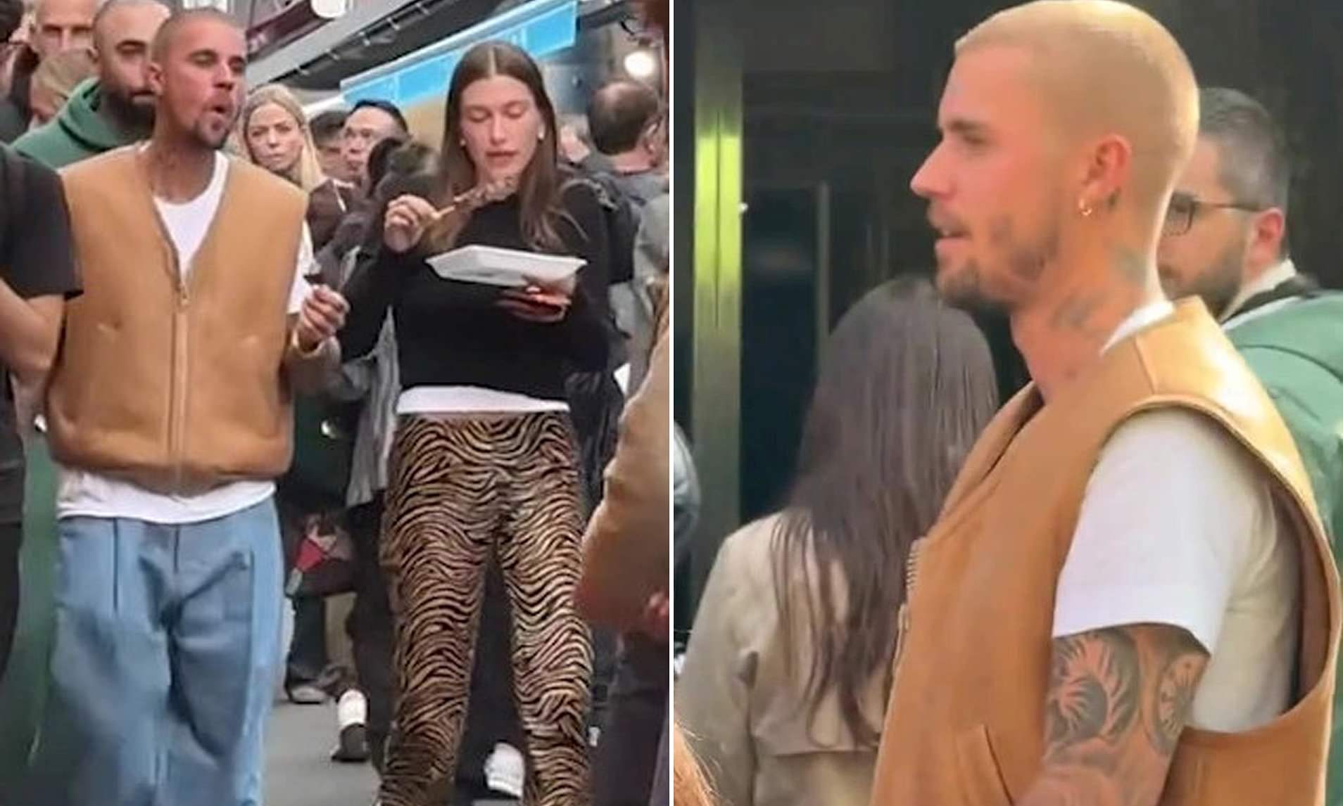 Justin and Hailey Bieber pick up street food from a fish market in ...